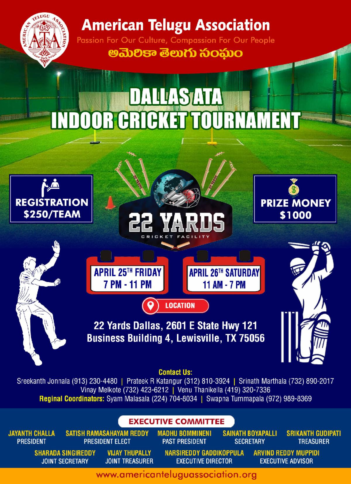 DALLAS INDOOR CRICKET TOURNAMENT - American Telugu Association