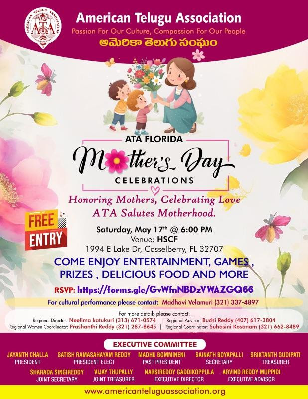 ATA Mothers Day Celebration in Florida - American Telugu Association